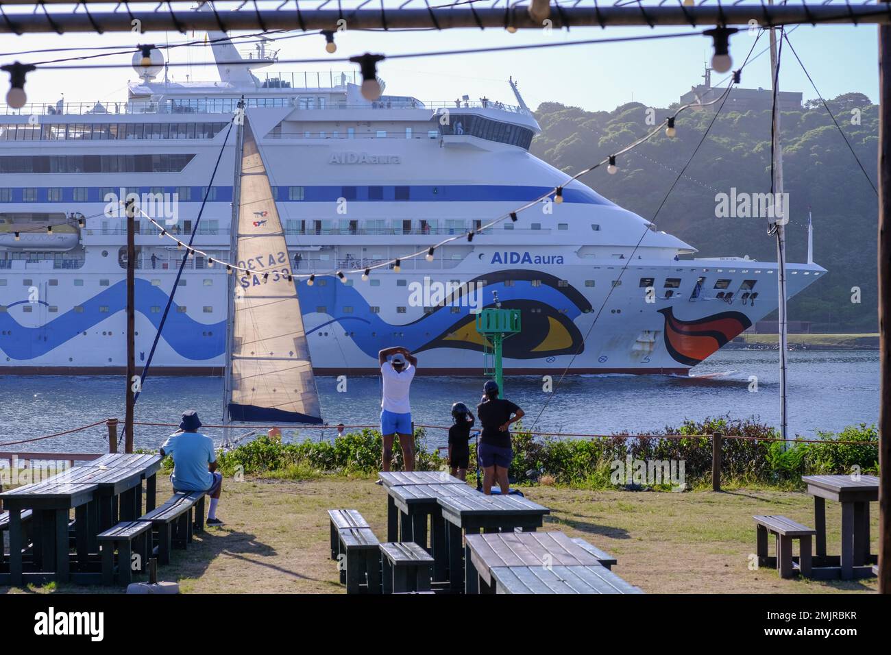 Cruise ship entering Durban Harbour on a hot summer morning Stock Photo ...
