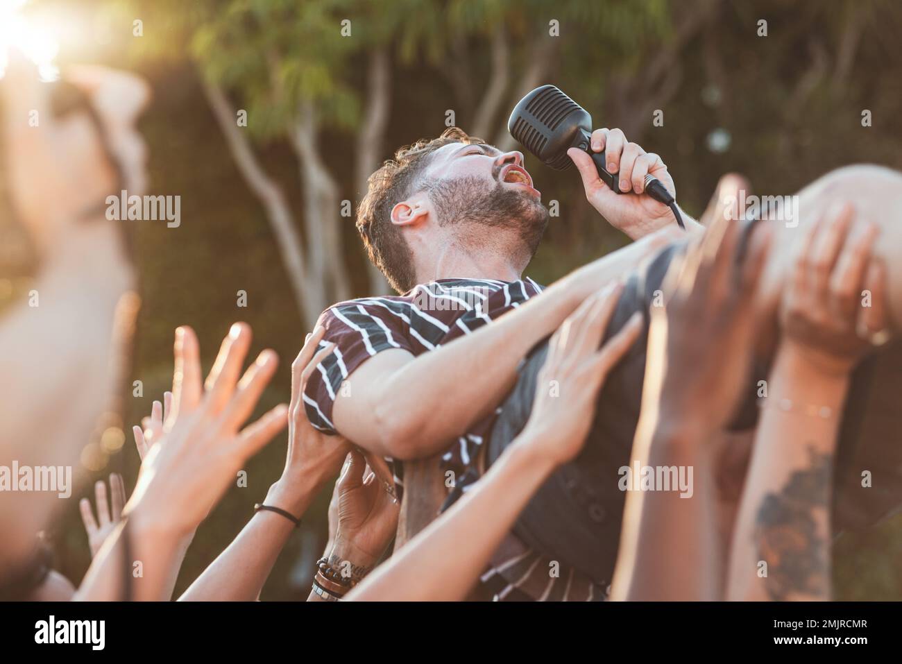 Gathering microphone hi-res stock photography and images - Alamy