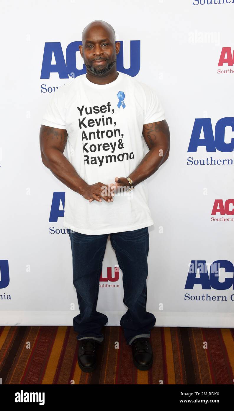 Honoree Antron McCray poses at the ACLU SoCal's 25th Annual Luncheon at ...