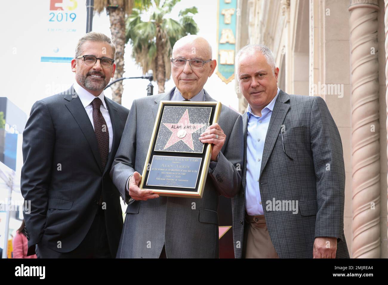 Steve Carell, from left, Alan Arkin, and Matthew Arkin attend the ...