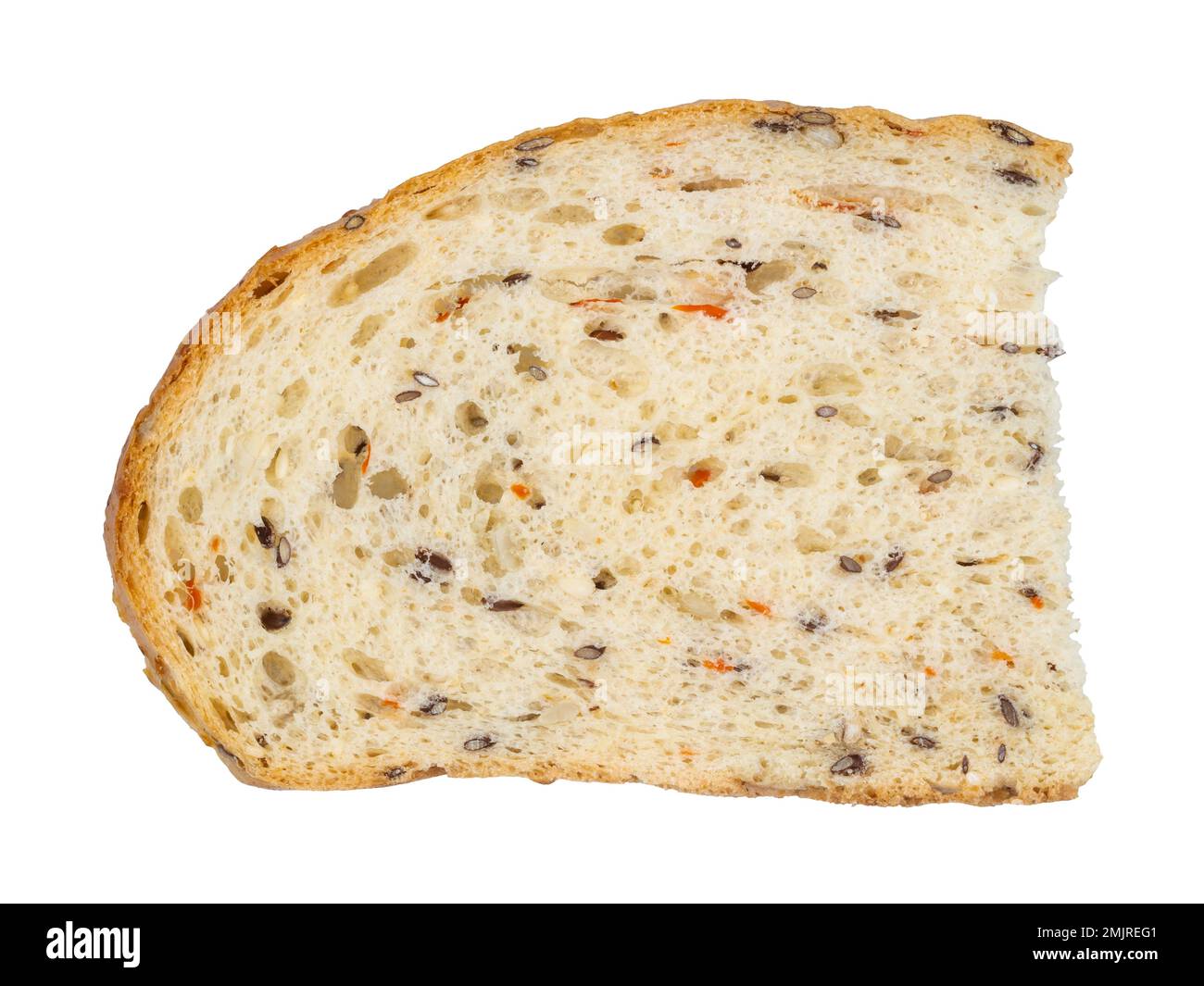 dried slice of wheat grain with pieces of vegetables white bread cutout ...