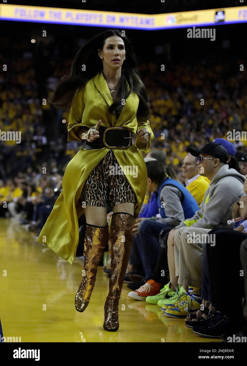Nicole Curran, the wife of Golden State Warriors owner Joe Lacob, walks ...