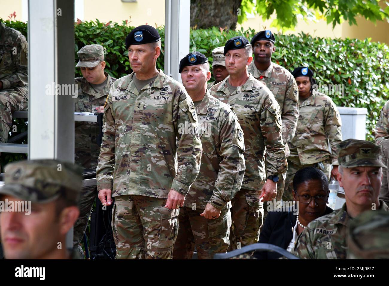 Maj. Gen. Todd Wasmund, U.S. Army Southern European Task Force, Africa commander, the outgoing ...