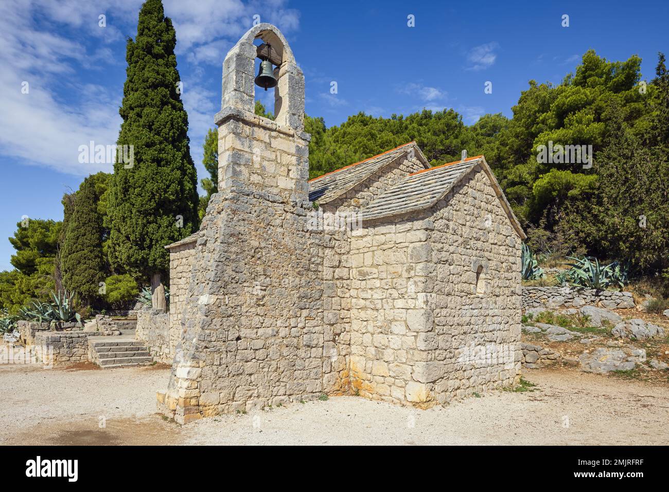 The St. Nicholas Church on the Marjan Hill. The church is devoted to St ...