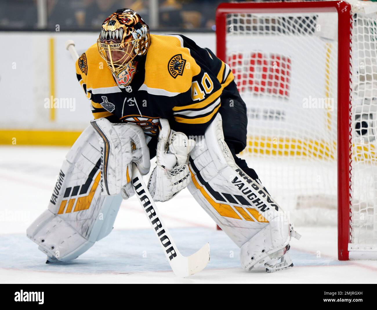 Boston Bruins goaltender Tuukka Rask, of Finland, guards the goal ...