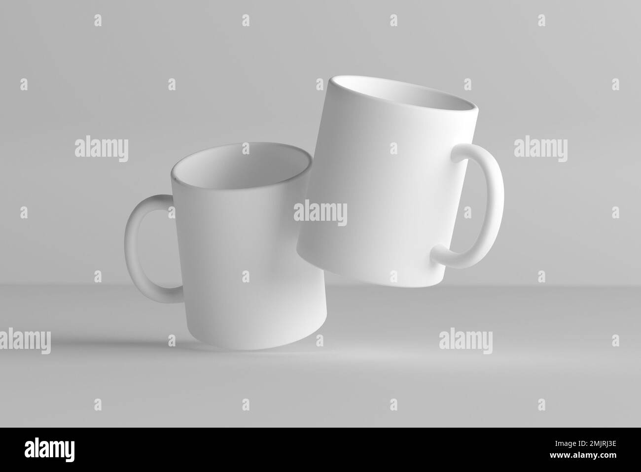 3d rendering, empty sublimation cups from different angles, mockup for ...