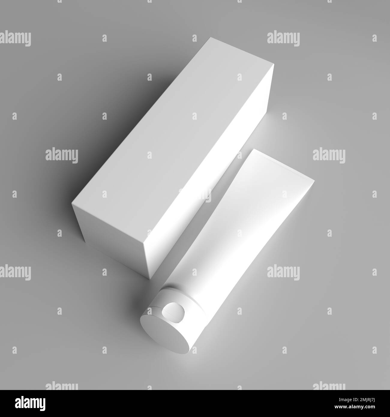 3d rendering, packaging template for cream or cosmetics with box ...