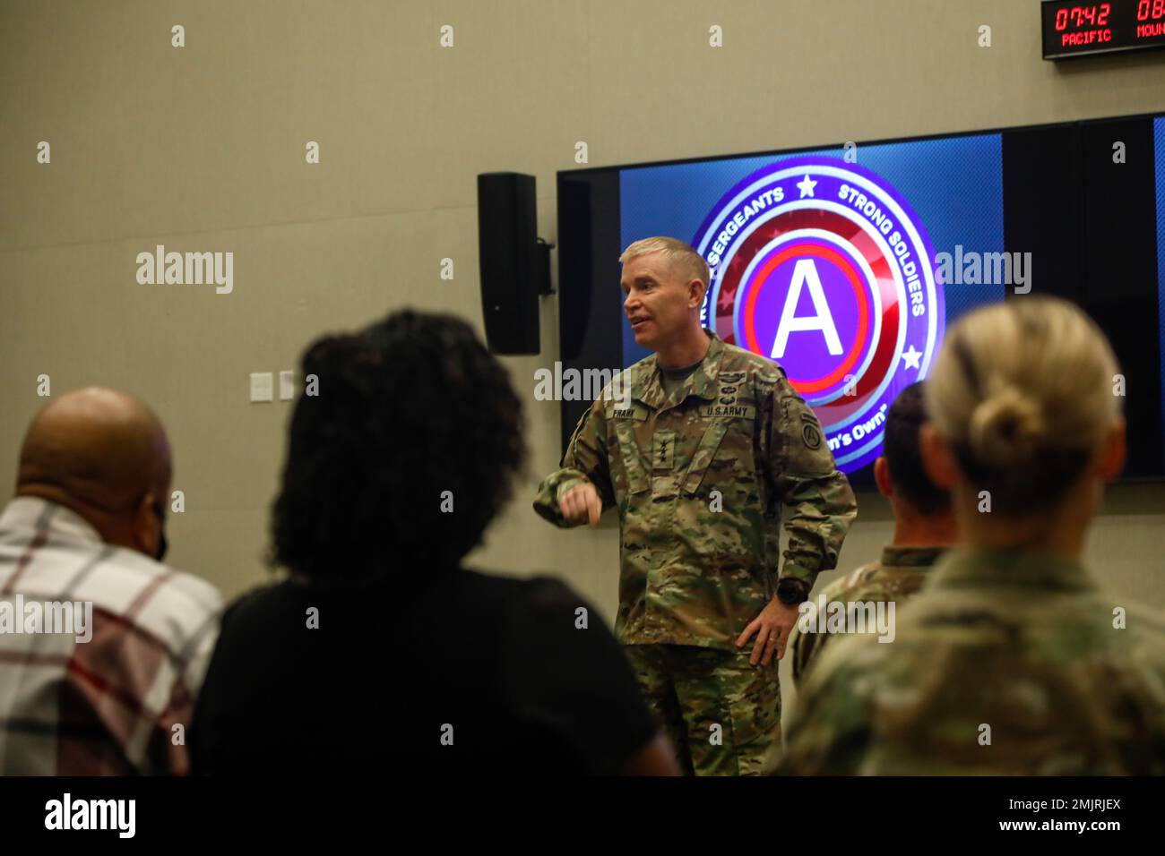 U.S. Army Central commanding general, Lt. Gen. Patrick Frank, speaks ...