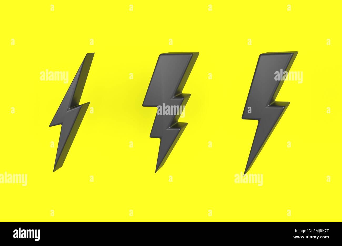 Lightning icon, electricity black element logo, energy or thunder ...
