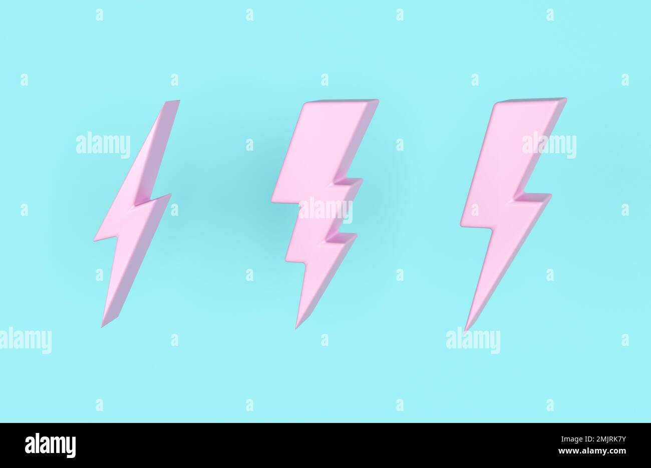 Lightning icon, pink electricity element logo, energy or thunder symbol ...