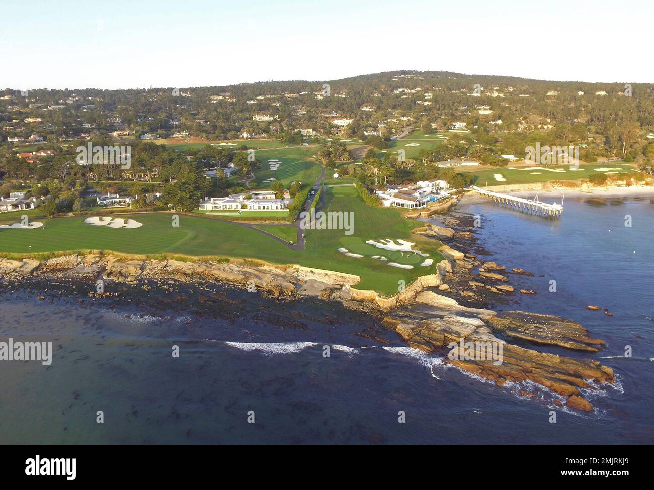 This Nov. 8, 2018 photo shows an aerial view of the 18th tee and 17th ...