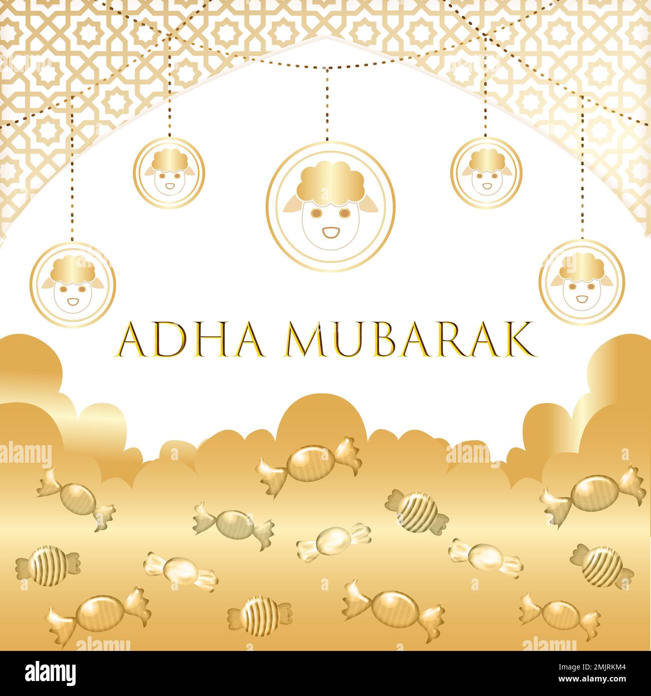 Eid Mubarak card for Muslims celebrating. Happy eid adha Stock Photo ...