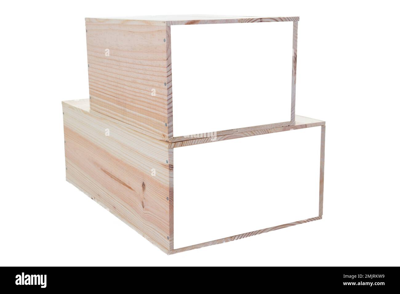 two pine wood packaging bootle wooden wine box with blank sheet paper ...