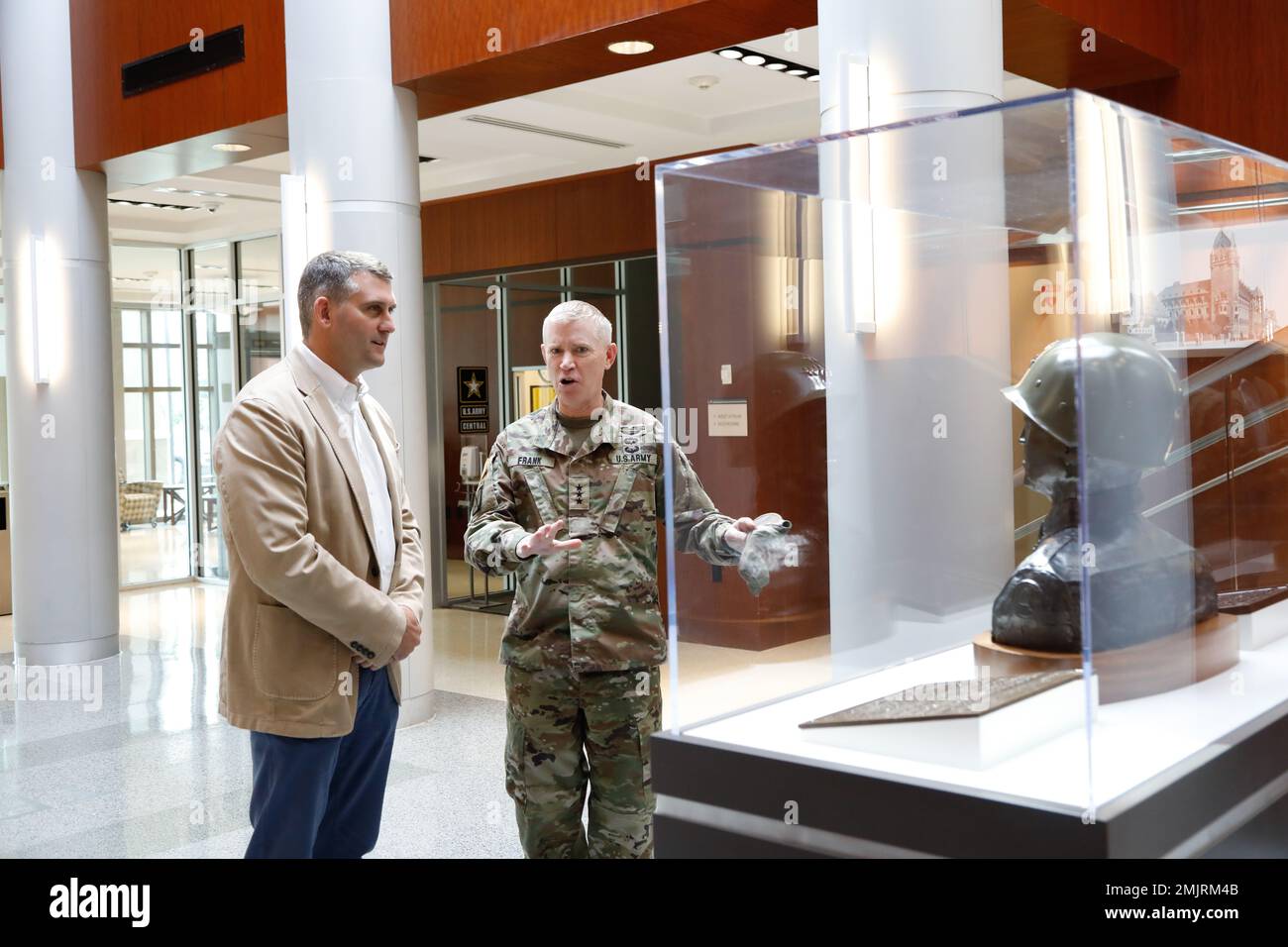 U.S. Army Central commander, Lt. Gen. Patrick Frank, greets David ...