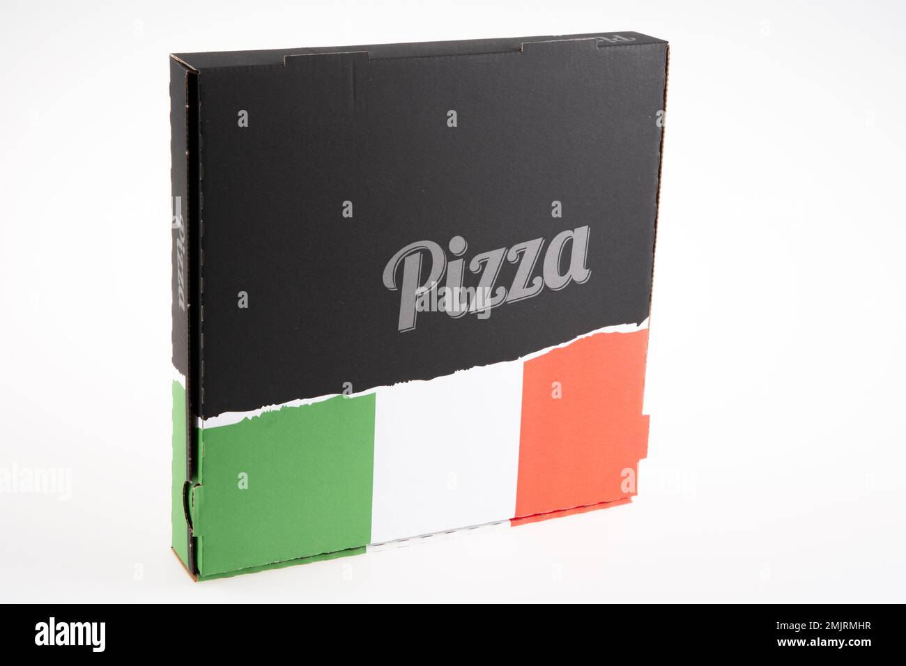 pizza carton box to takeaway with Italian color flag on lid Black ...