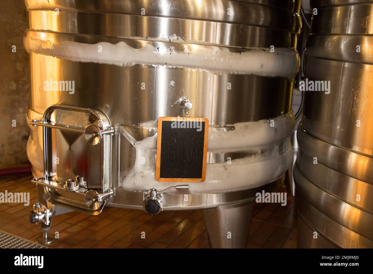 Wine fermentation steel tank detail ice fresh cold Stock Photo - Alamy