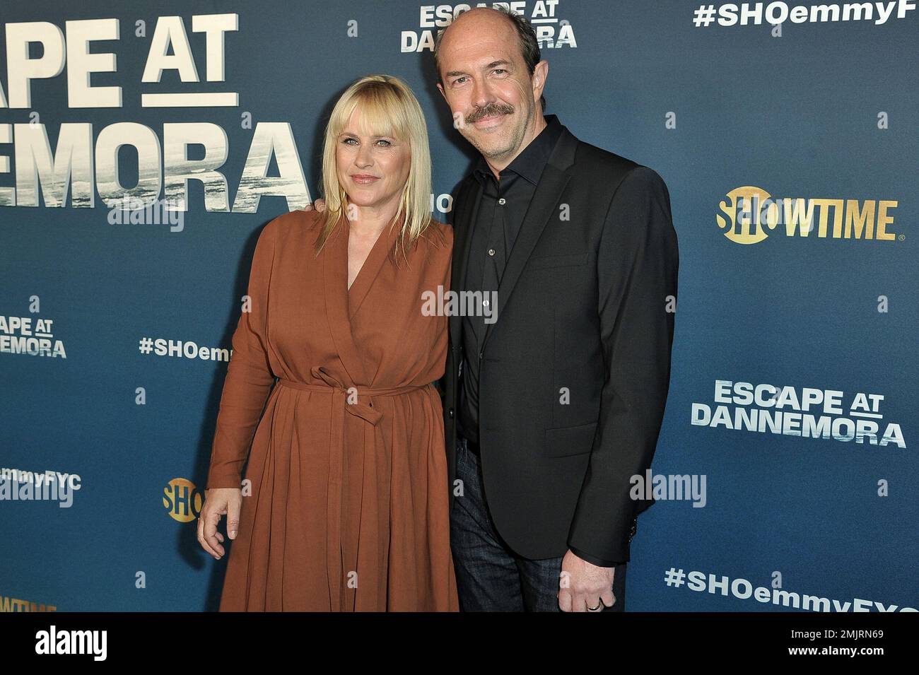 Patricia Arquette, left, and Eric Lange attend "Escape at Dannemora ...