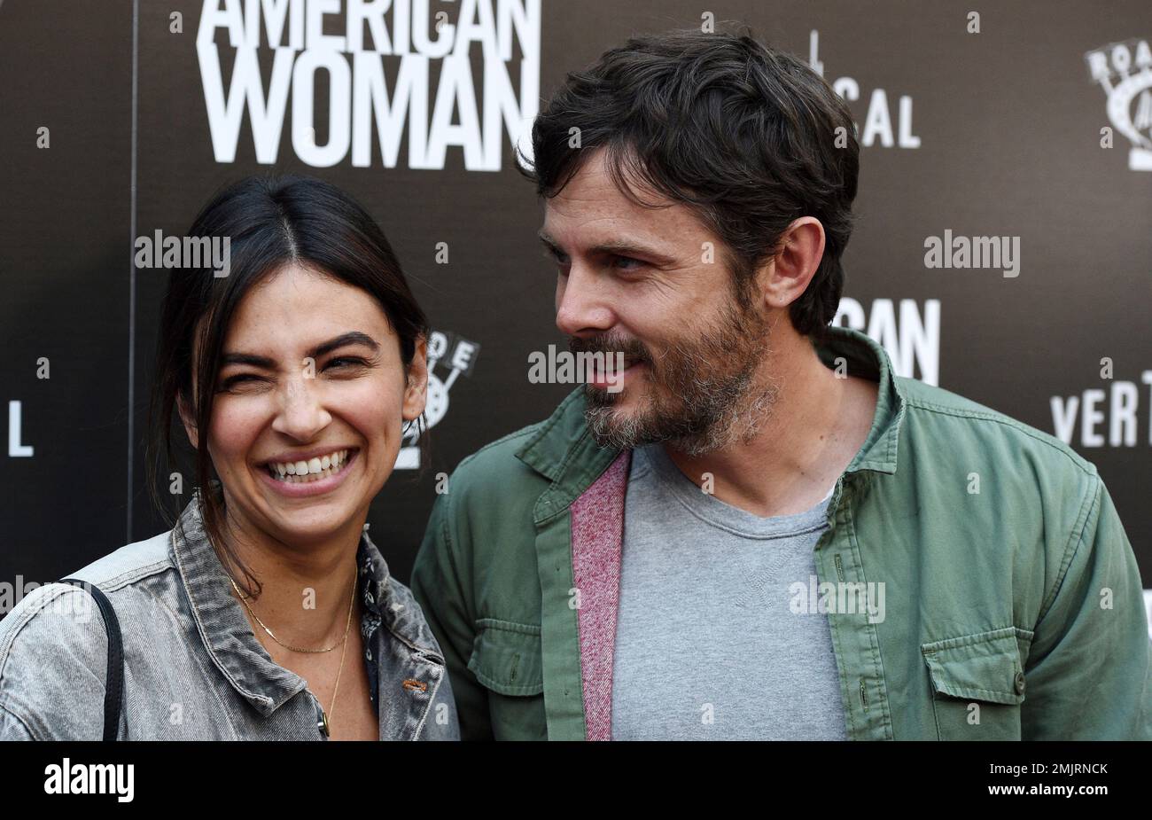 Actor Casey Affleck Right And His Girlfriend Floriana Lima Pose