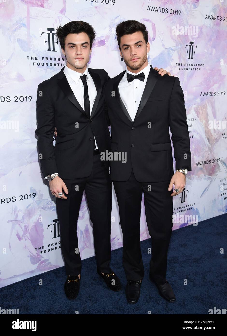 Actors Grayson Dolan, left, and Ethan Dolan attend the Fragrance ...