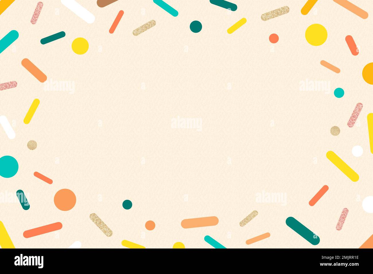 Cream sprinkles frame background, cute pastel ice-cream design vector ...