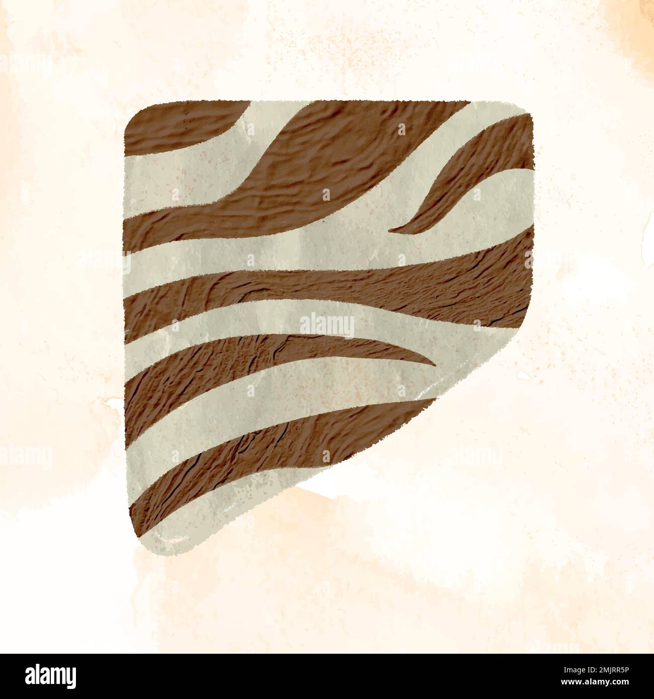 Zebra pattern collage element, brown abstract shape with texture in ...