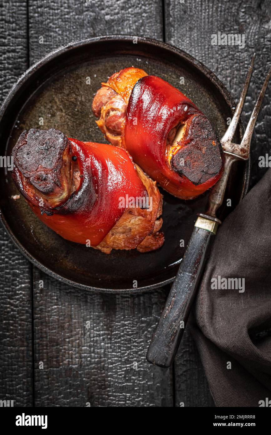 Cripsy ham hock as regional dish in Bavaria. Schweinshaxe with ...