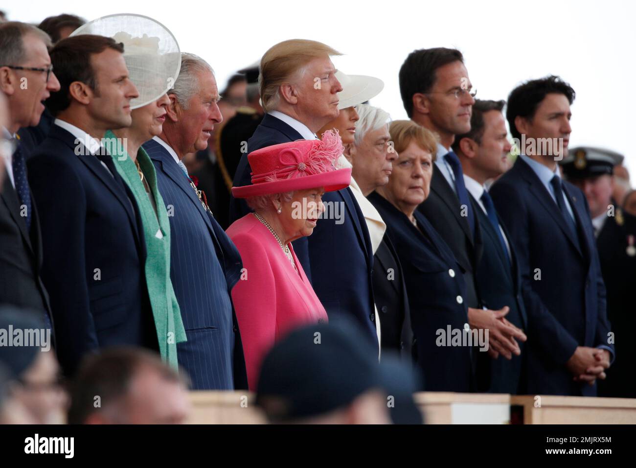 Queen Elizabeth II and World leaders stand during an event to mark the ...