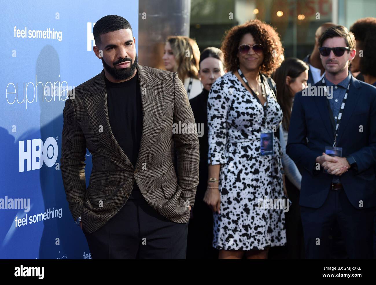 Drake, an executive producer of the HBO drama series "Euphoria," poses ...