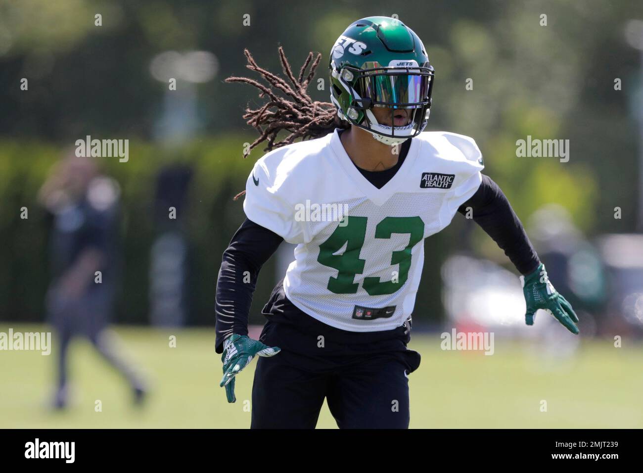 New York Jets defensive back Parry Nickerson runs a drill at the team's ...
