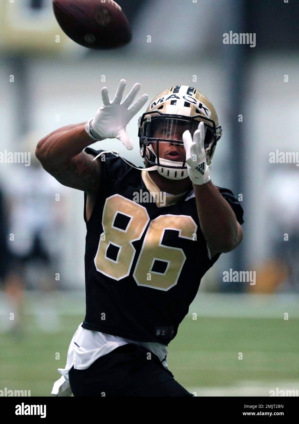 New Orleans Saints tight end Alize Mack (86) works out during an NFL ...