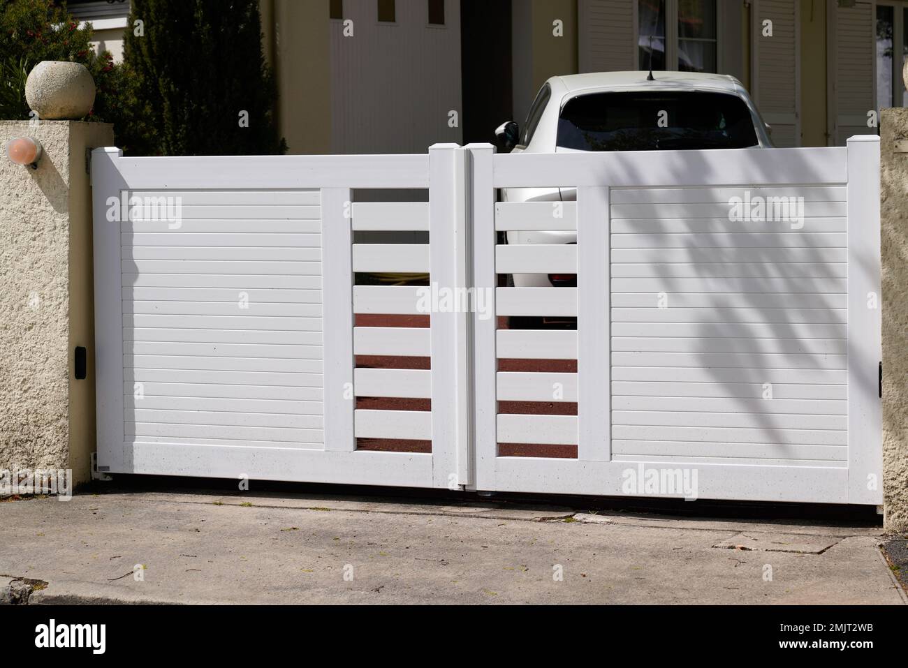 portal steel aluminum white metal gate modern door home of garden house ...