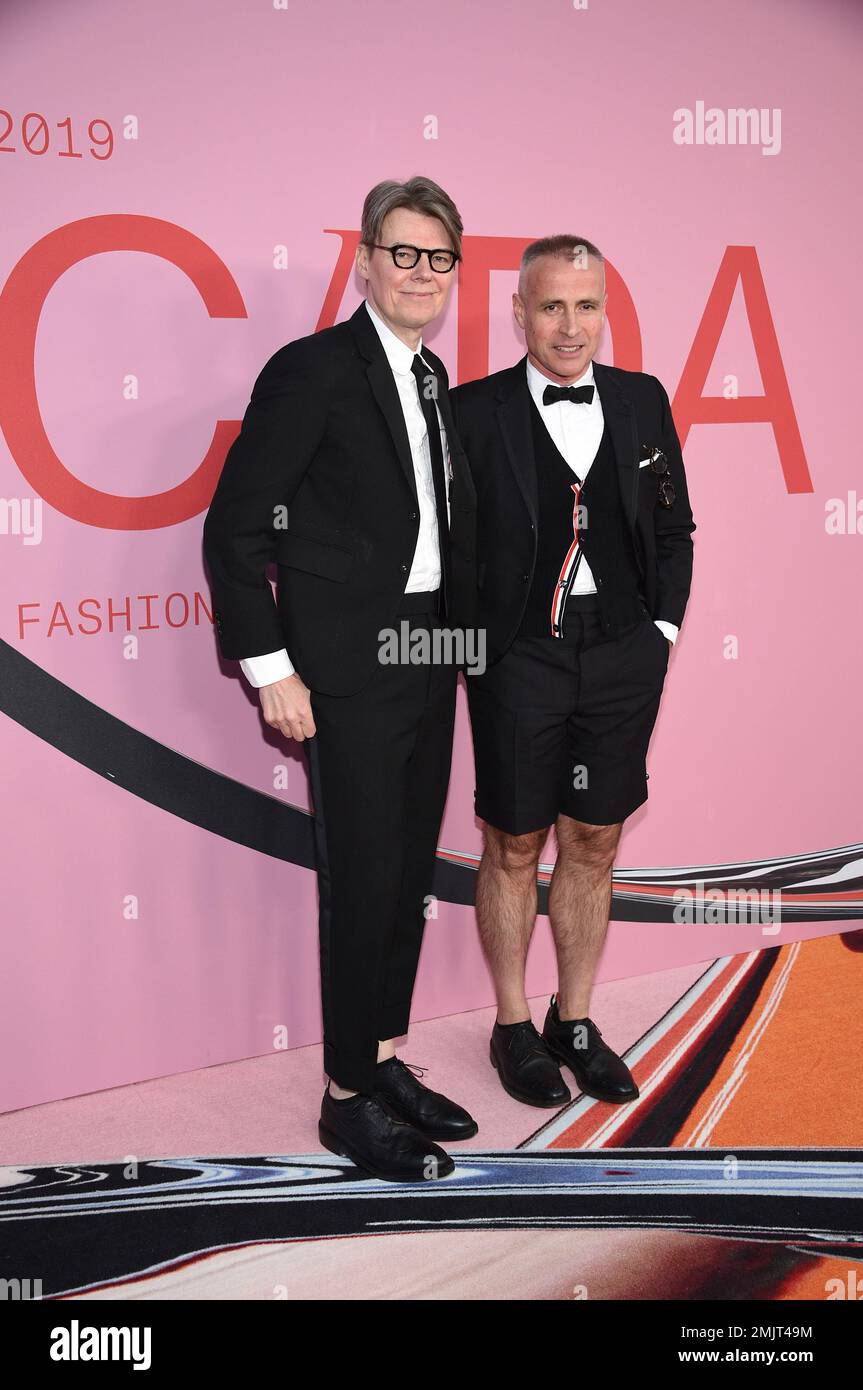 Andrew Bolton, left, and Thom Browne attend the CFDA Fashion Awards at ...
