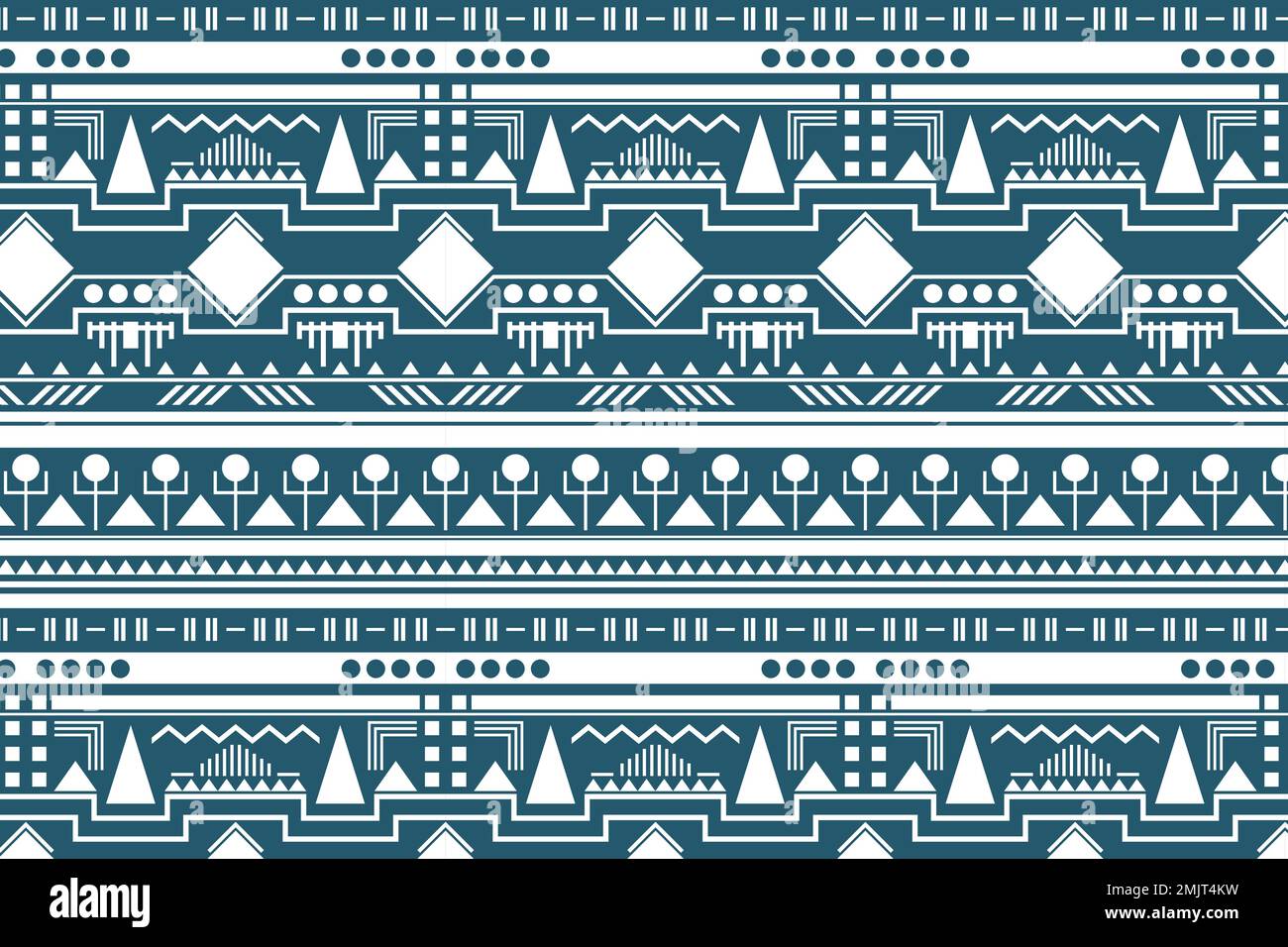 Tribal pattern background, white and blue fabric design vector Stock ...