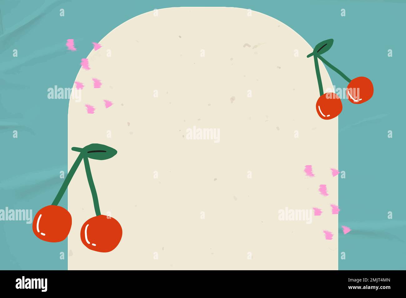 Cherry frame beige background vector Stock Vector Image & Art - Alamy