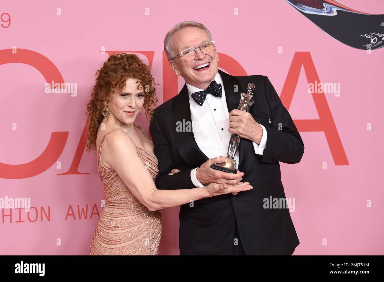 Bernadette Peters left, and honoree Bob Mackie pose in the winner's ...