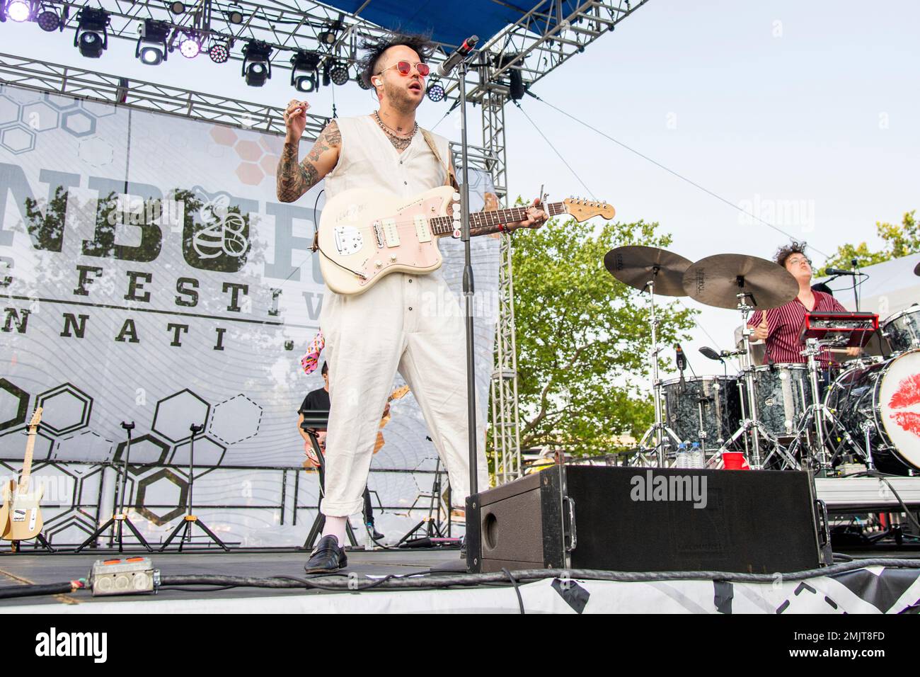 Mitchy Collins of lovelytheband performs at the Bunbury Music Festival ...