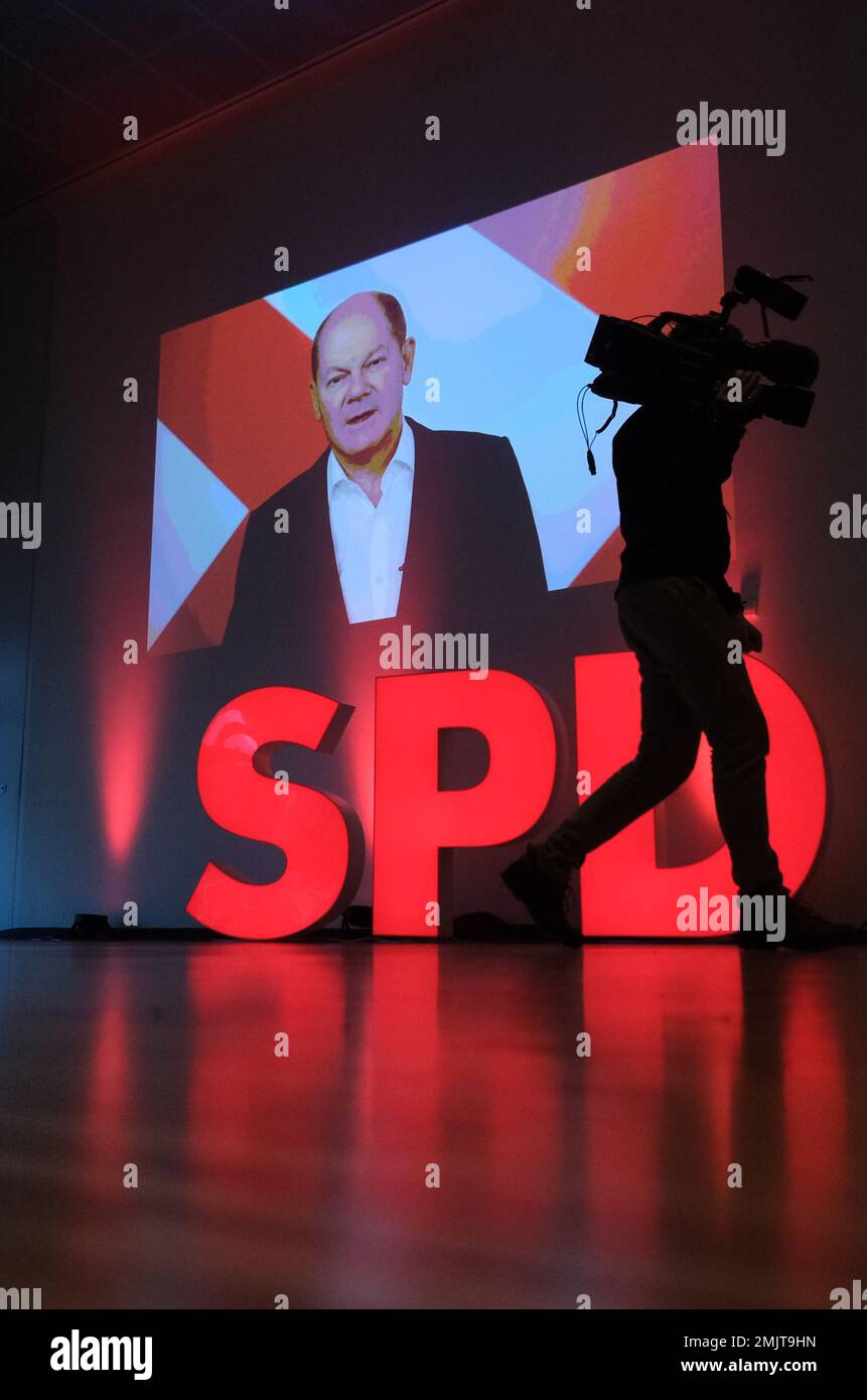 Leipzig, Germany. 28th Jan, 2023. Olaf Scholz (SPD), German Chancellor ...