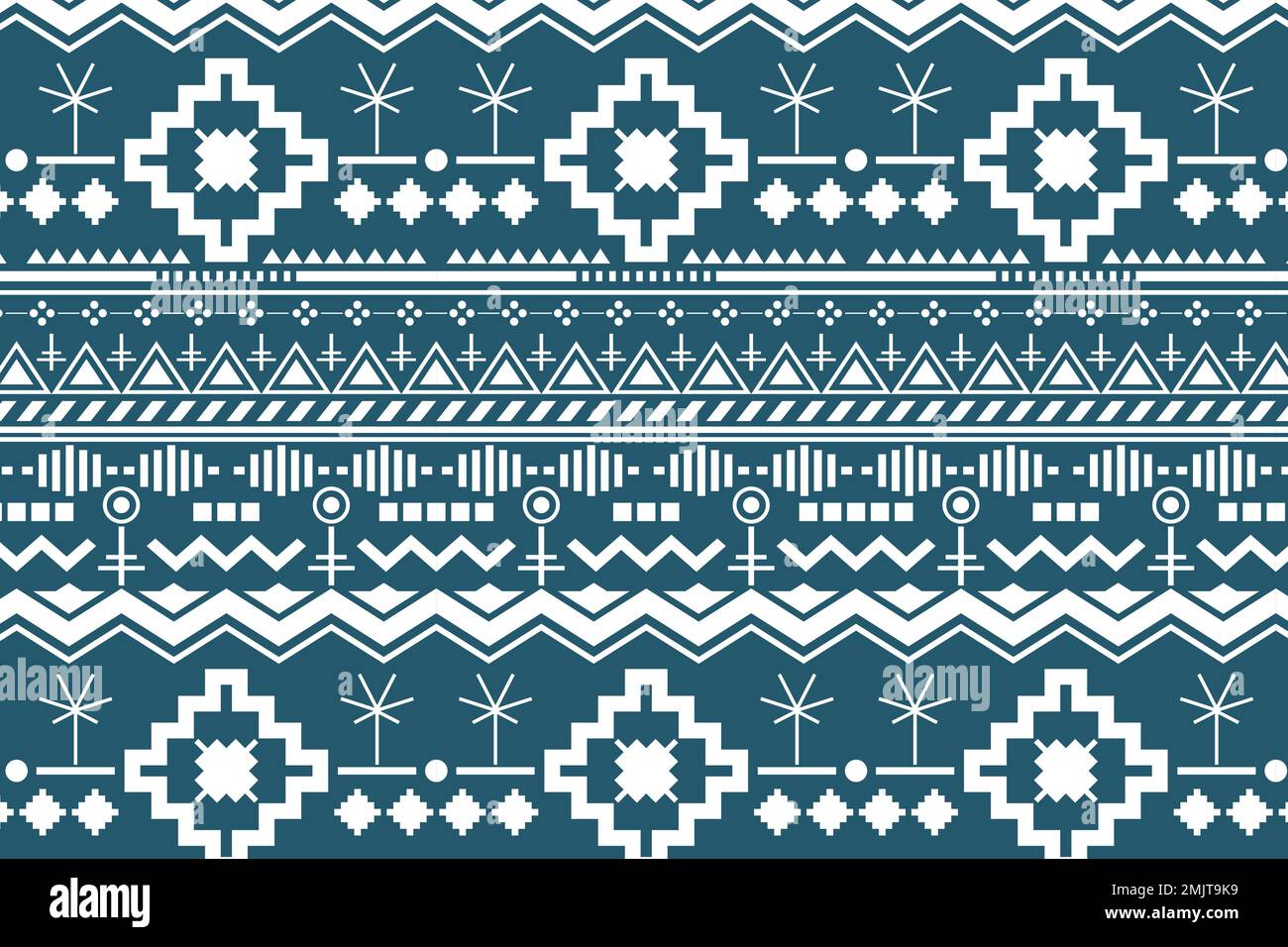 Tribal pattern background, white and blue fabric design vector Stock ...