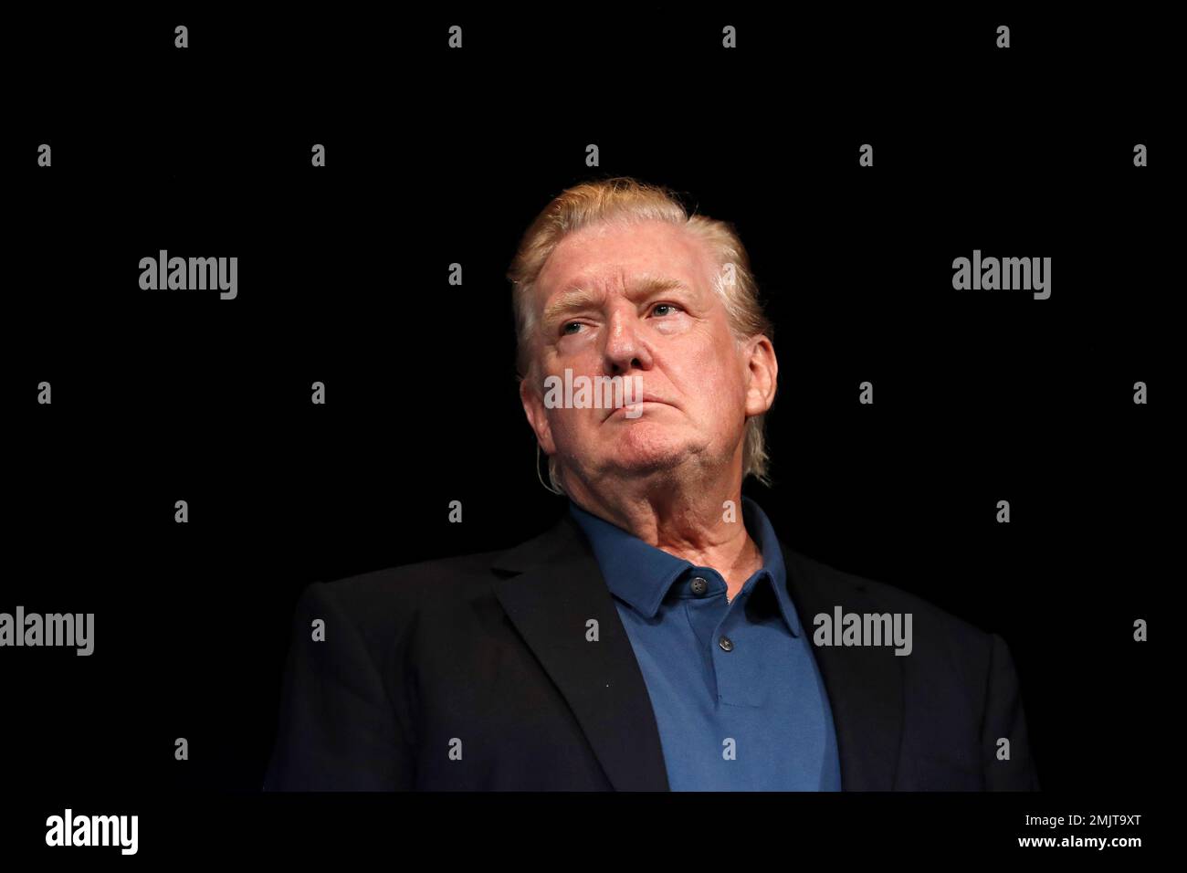 President Donald Trump arrives at McLean Bible Church, in Vienna, Va ...