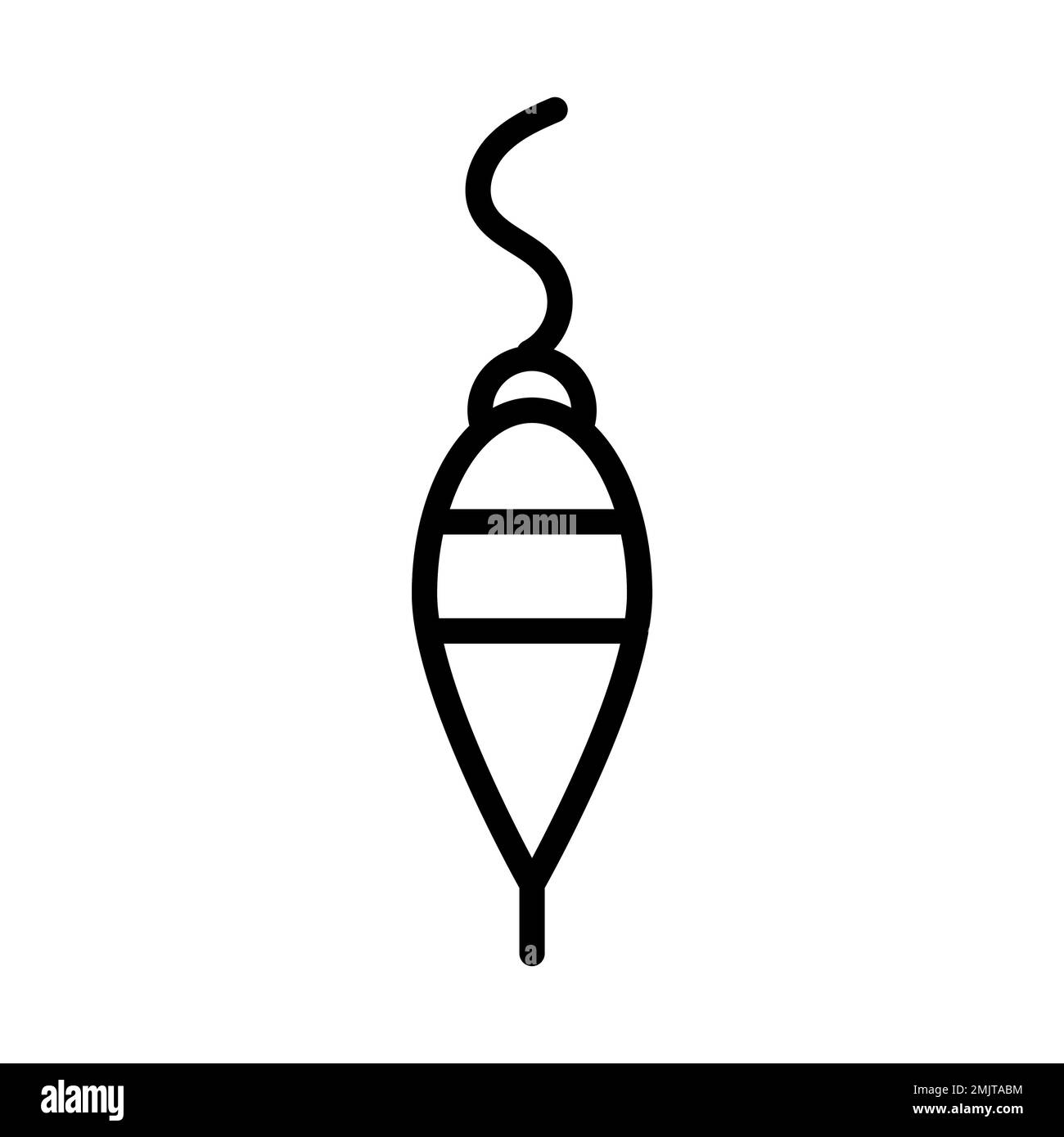 Fishing rod float icon line isolated on white background. Black flat ...