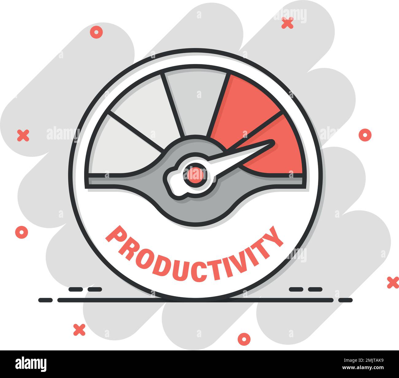 Productivity icon in comic style. Process strategy cartoon vector ...