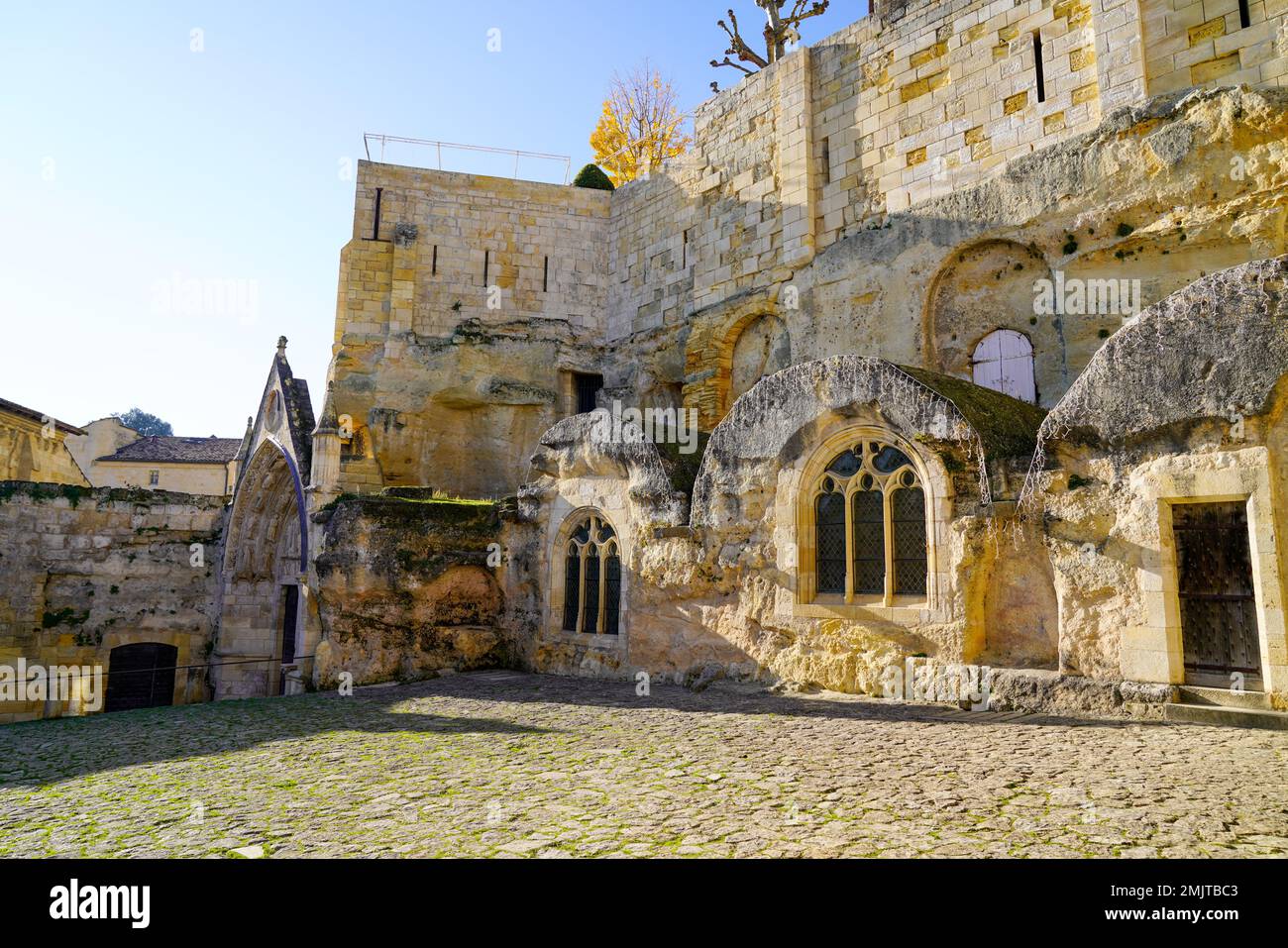 unesco view of Church Monolithic Saint-Emilion village in Bordeaux ...