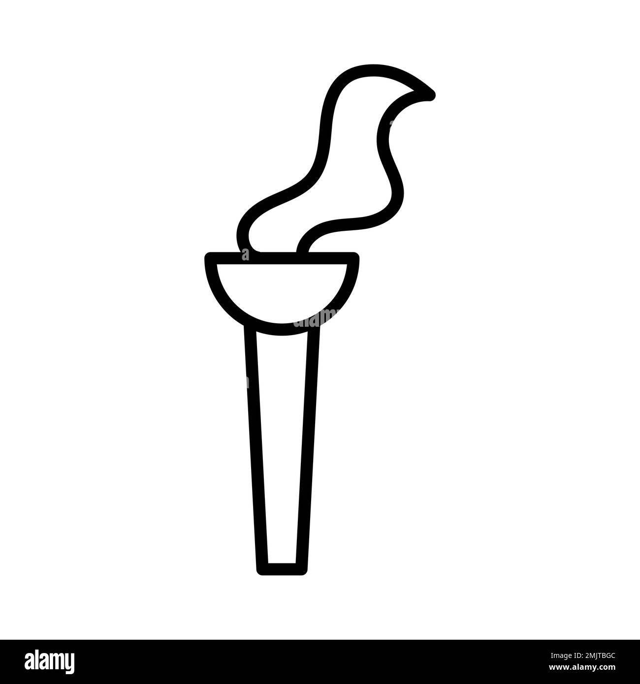 Torch icon line isolated on white background. Black flat thin icon on ...