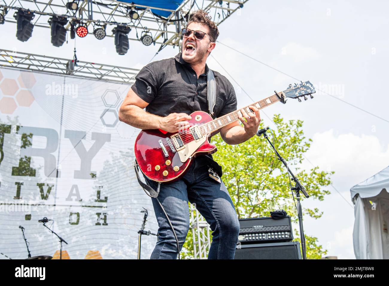 Tarek Jafar of The Blue Stones performs at the Bunbury Music Festival ...