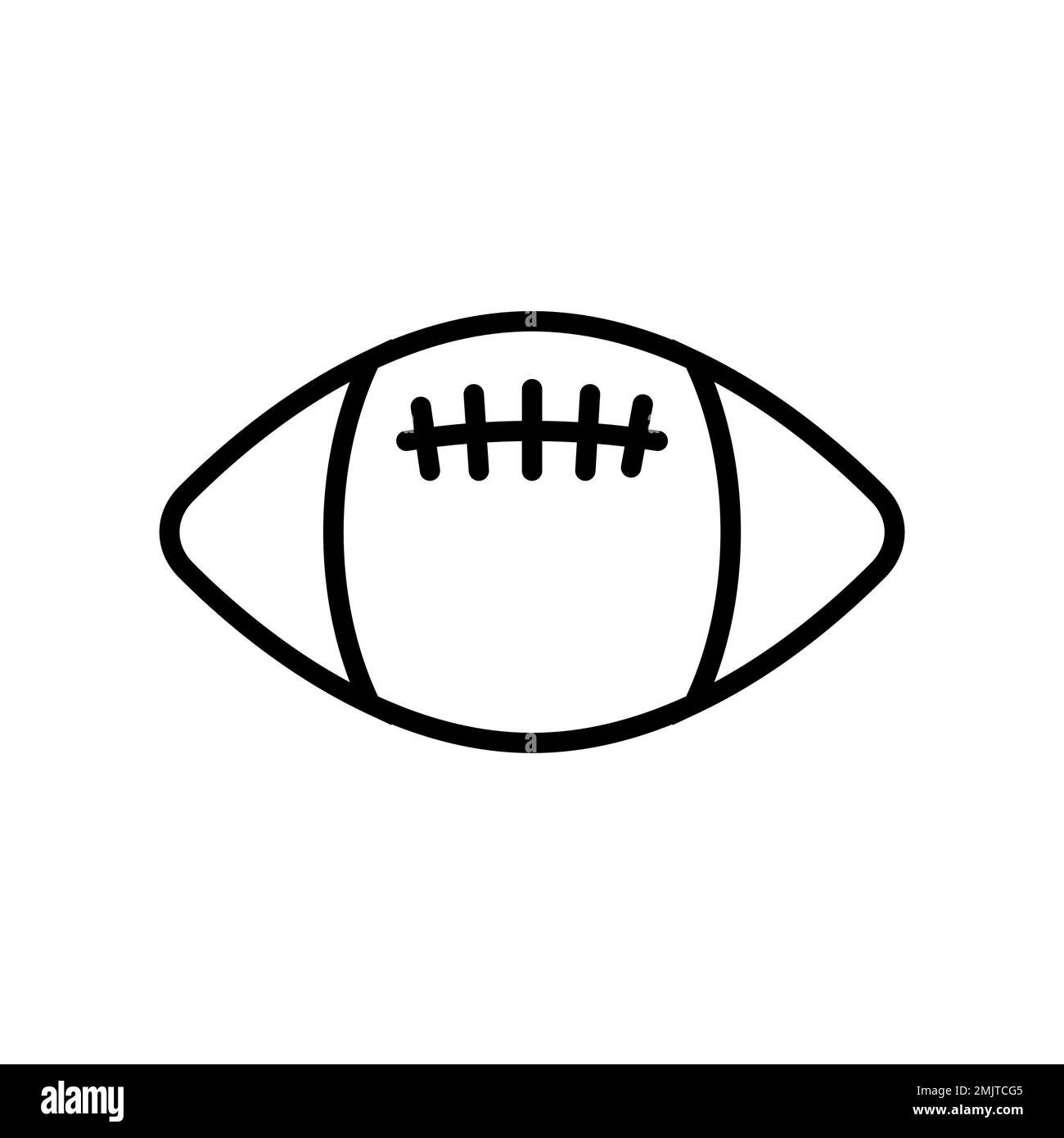 Rugby ball icon line isolated on white background. Black flat thin icon ...