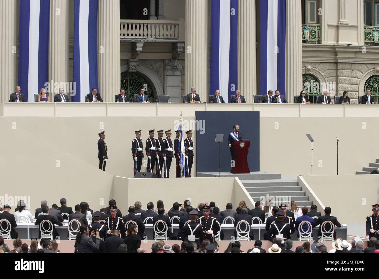 El Salvador's newly sworn-in President Nayib Bukele speaks during ...