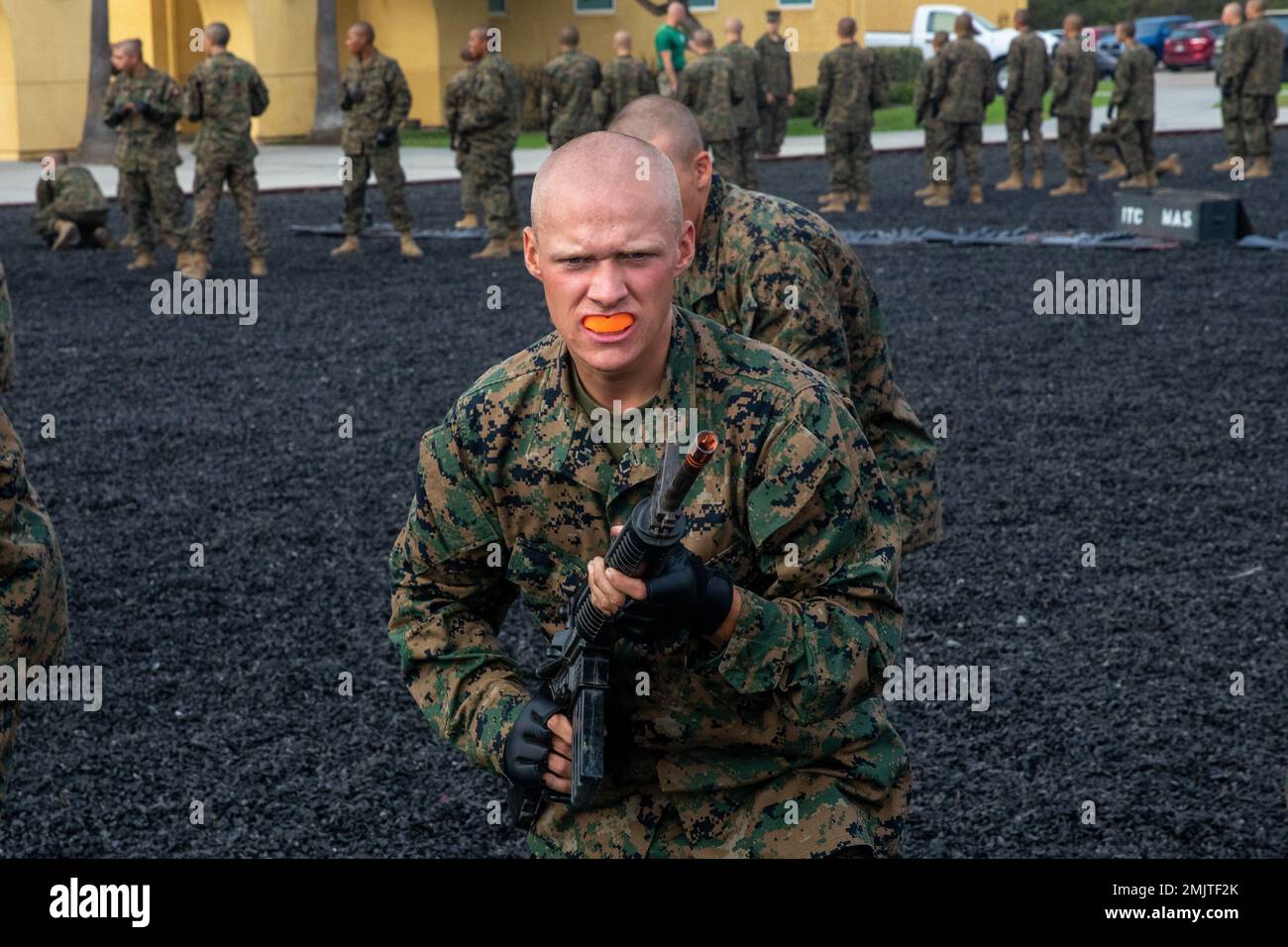 U.S. Marine Corps Recruits with Bravo Company, 1st Recruit Training ...