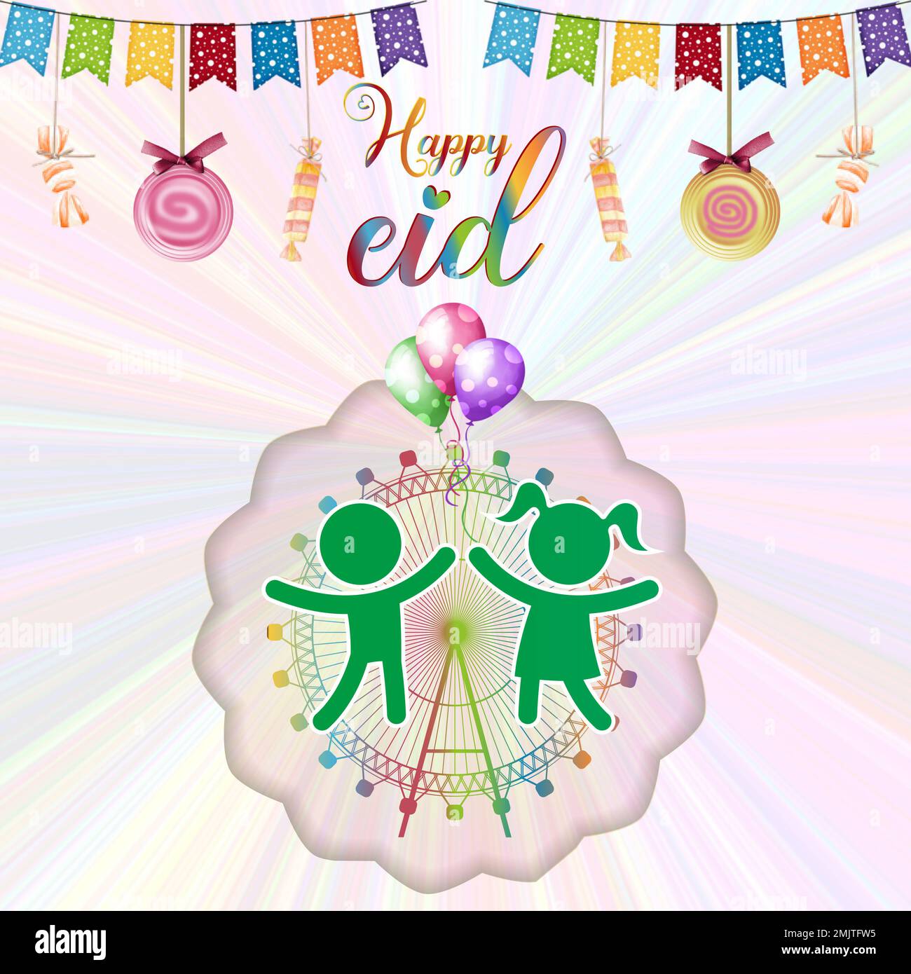 Eid Mubarak card for Muslims, happy Eid Stock Photo - Alamy