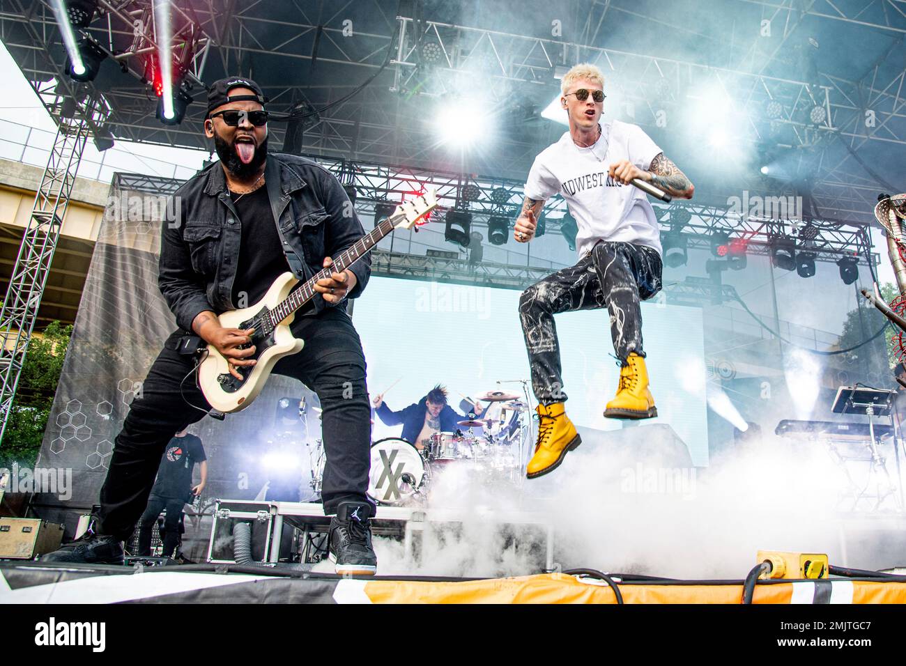 Machine Gun Kelly performs at the Bunbury Music Festival on Friday, May ...