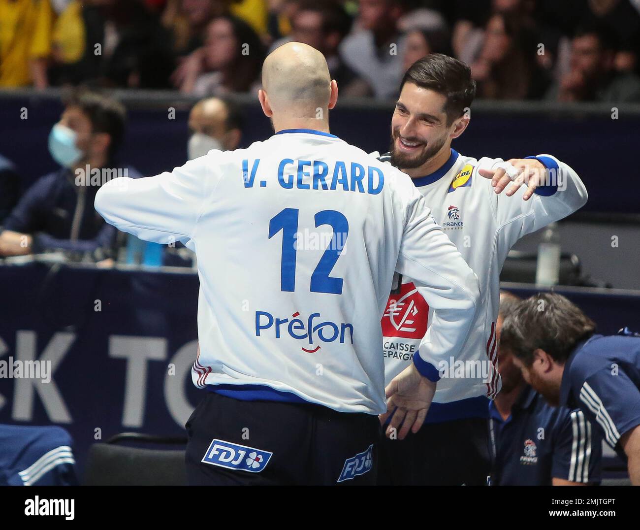 Vincent Gerard and Remi Desbonnet of France during the IHF Men's World ...